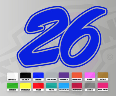 3 X Custom Racing Numbers - Vinyl Stickers Decals Race Motorbike Mx ...