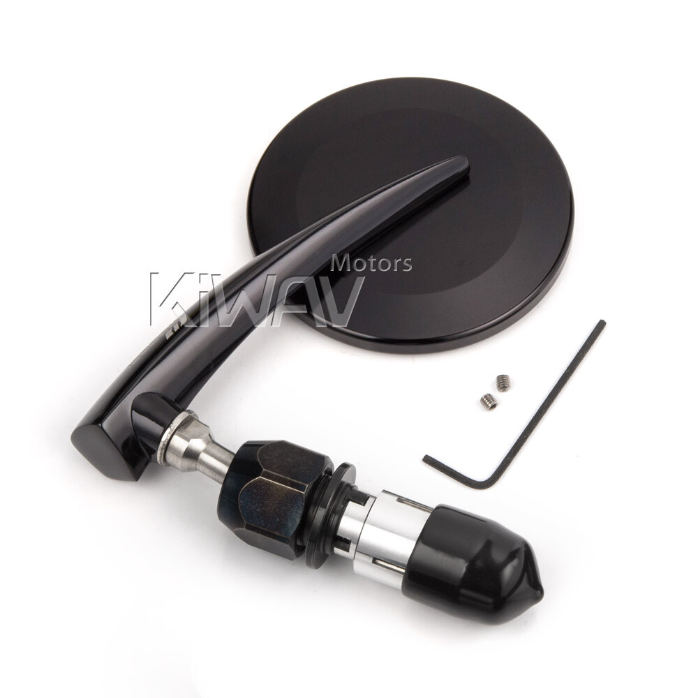 Black 7/8" Handle grip bar end Rear View side Mirror upper Right for ...
