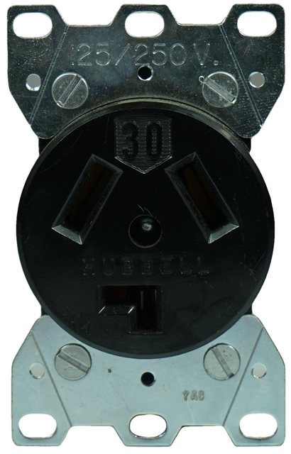 Hubbell 9350 30a Flush Type Power Receptacle 125/250v HBL9350 3 Wire ...