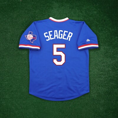 Corey Seager 1984 Texas Rangers Cooperstown Men's Alt Blue Throwback ...