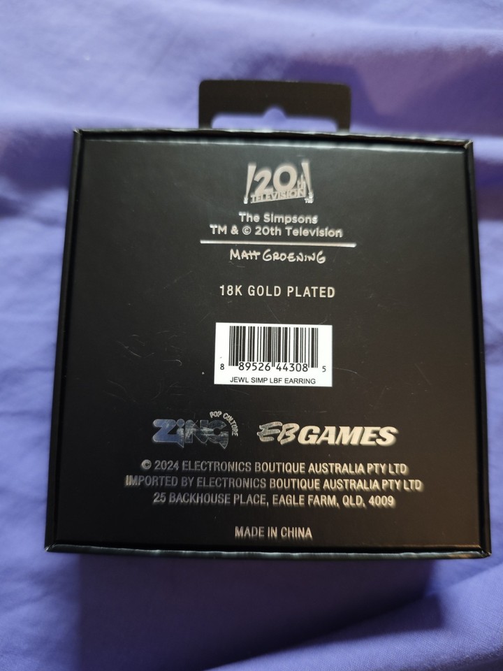 NEW The Simpsons Let's Bee Friends Earrings 2-Pack 18k Gold Plated ...