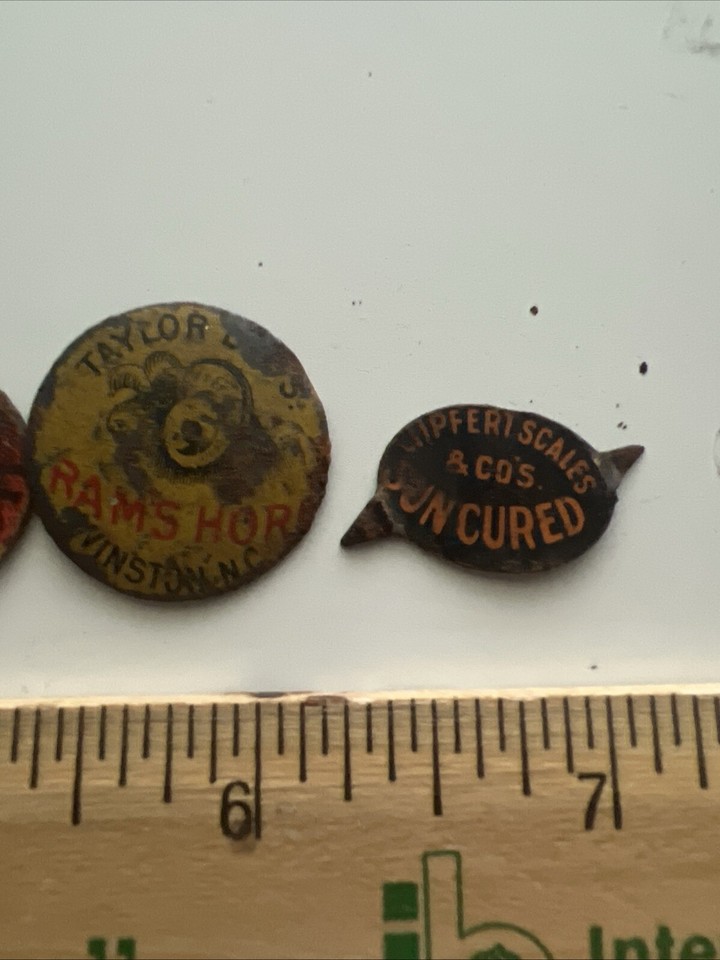 4 Old Vintage tobacco tags Sterling navy butlers peach Taylor Sun cured ...