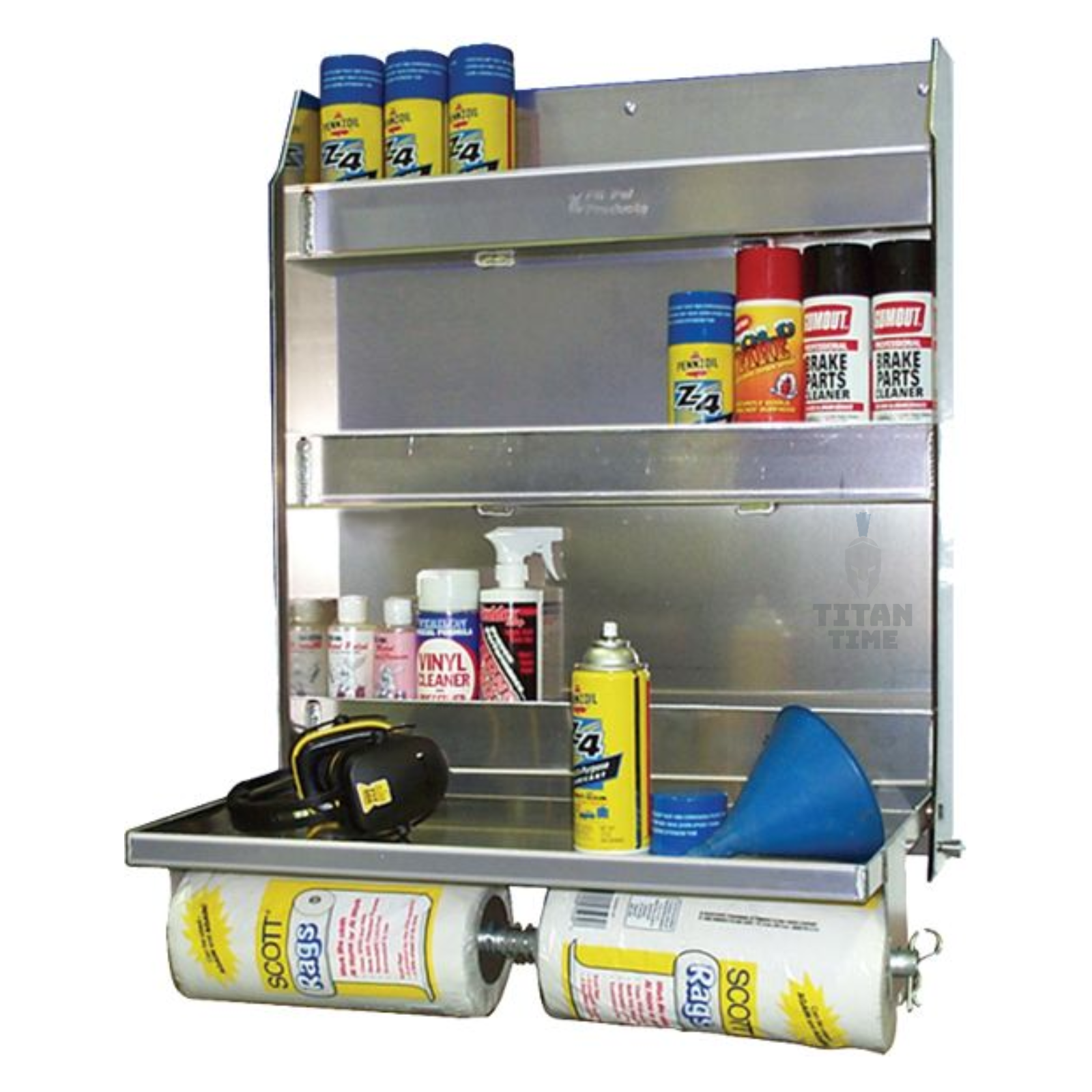 PIT-PAL PRODUCTS 3 Shelves Trailer Door Cabinet Aluminum 30x25x5.5 P/N ...