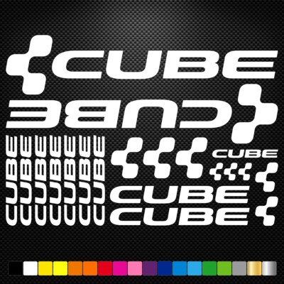 CUBE - 20 Vinyl Decals Stickers Sheet Bike Frame Cycle Cycling Bicycle ...