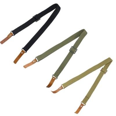 Heavy Duty Canvas 2 Two Point Rifle Gun Sling with Leather Hooks ...