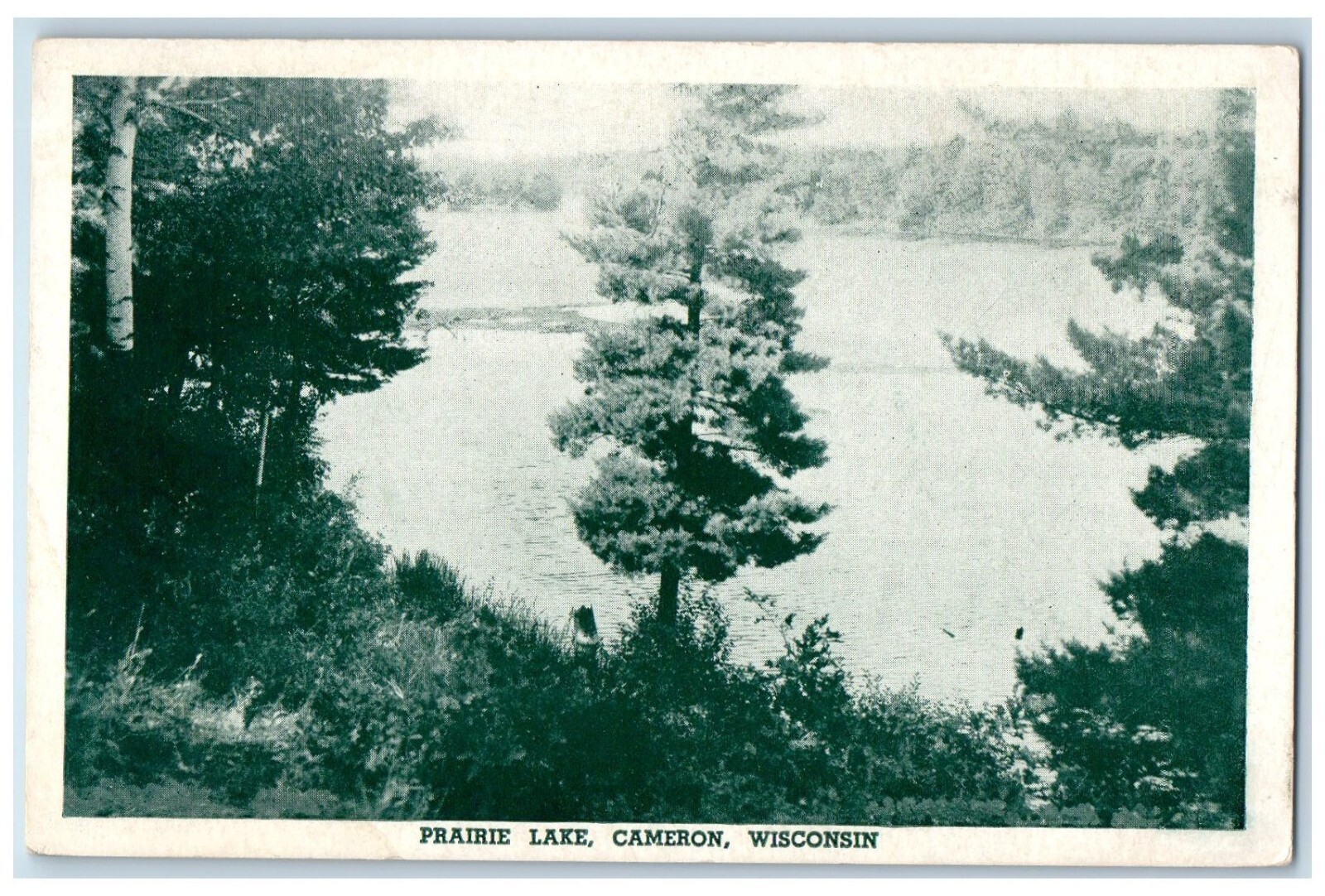 1940 Prairie Lake Cameron Wisconsin Vintage Antique Unposted Photo Tone ...