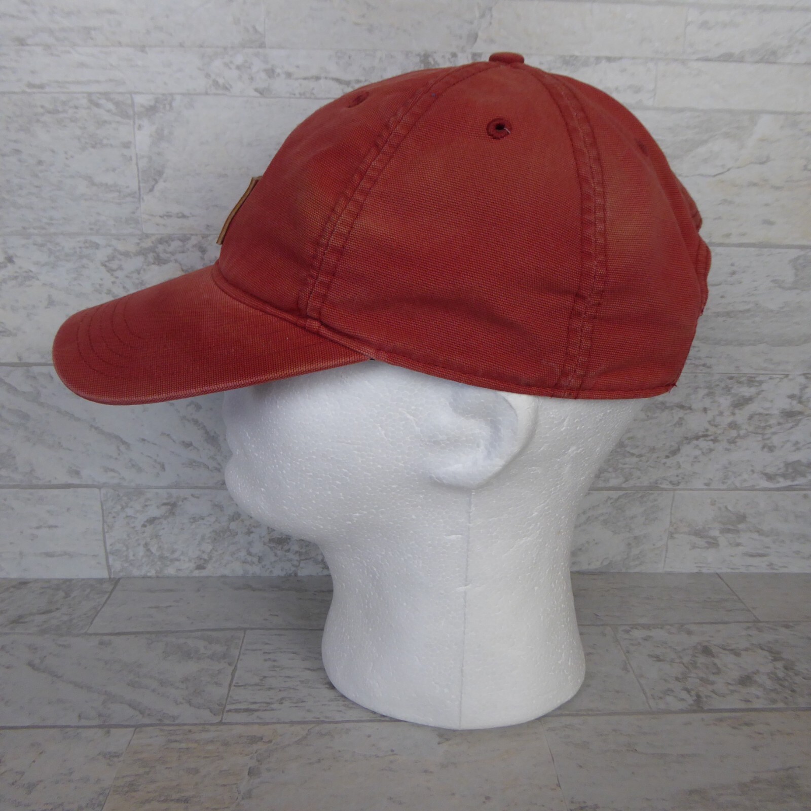 Carhartt Hat Men's Strap Back Red Logo Distressed Fad… - Gem