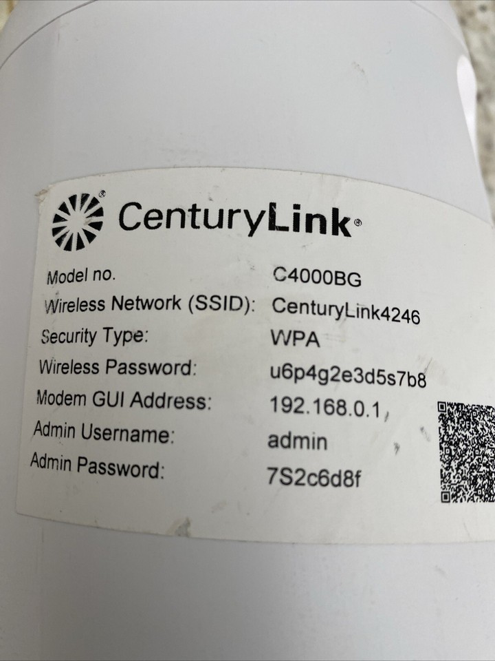 CenturyLink C4000BG - Wi-Fi 6 Router, Bonded Line DSL- Ethernet & Power ...