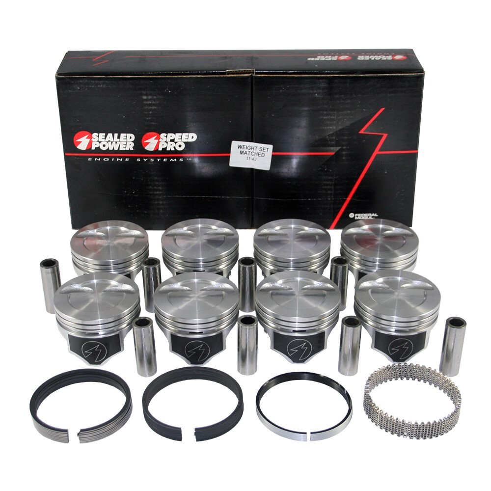 Speed Pro H859CP60 383 -12cc Dished Pistons + Cast Rings Kit 060 Over ...