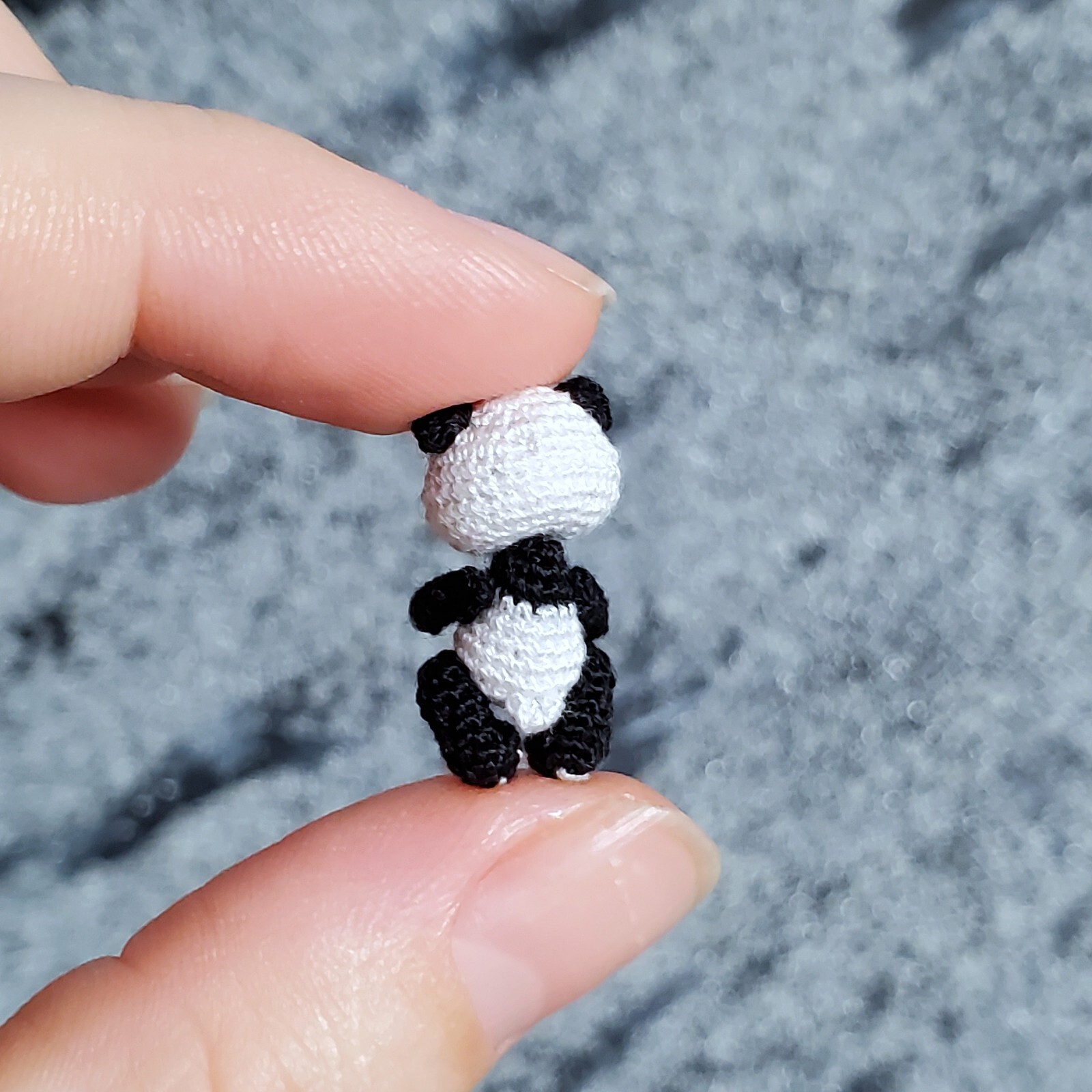 Custom extremely micro panda bear. Dollhouse miniature. Doll pet ...