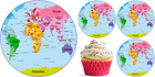 Map World Globe Cake Topper Party Decoration Edible Birthday ...