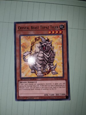 Yugioh! Crystal Beast Topaz Tiger - SGX1-ENF06 - Common - 1st Edition ...