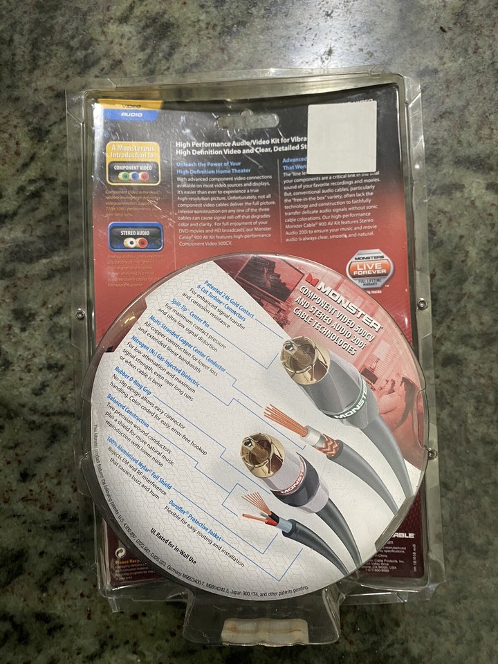 Monster Cable 500 Component Video / Stereo Audio 2 M / 6.5' Cable 24K ...