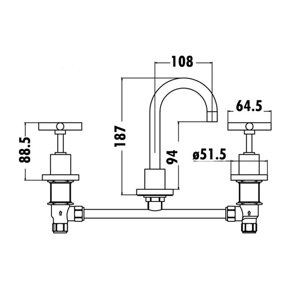 Cross Tap Set Chrome for Bathroom Basin Sink Vanity Laundry | eBay