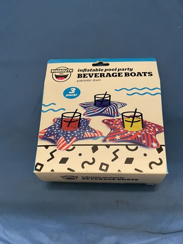 New Big Mouth INC Inflatable Pool Party Patriotic Stars Beverage Boats ...