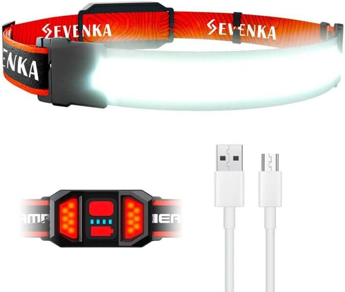 Rechargeable LED Headlamp Flashlight, Bright Wide Beam Headlamp ...