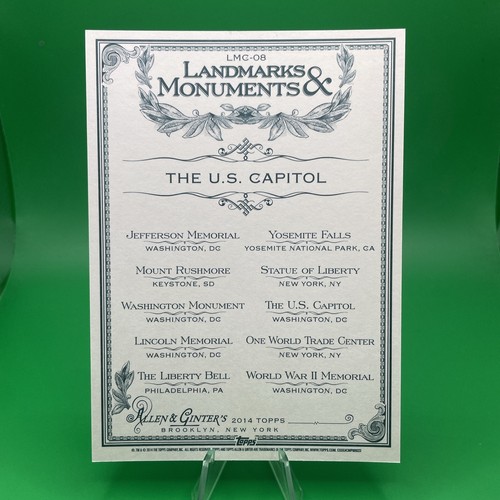 2014 Topps Allen & Ginter #LMC-08 The U.S. Capitol Landmarks Box Loader ...