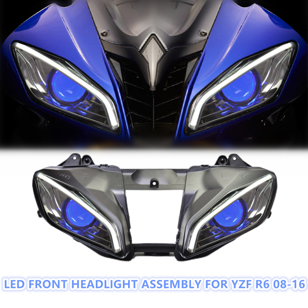 1X LED Headlight Assembly for Yamaha YZF R6 2008-2016 Front DRL Demon ...