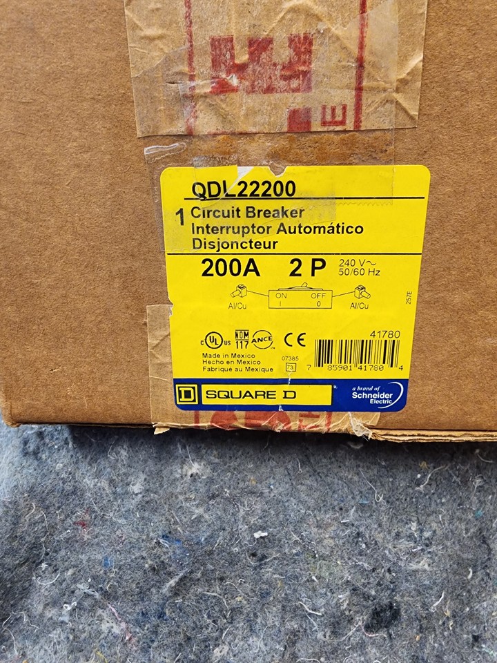 NEW IN BOX!! Square D PowerPact QDL22200 200 Amp 240 Volt 2 Pole ...