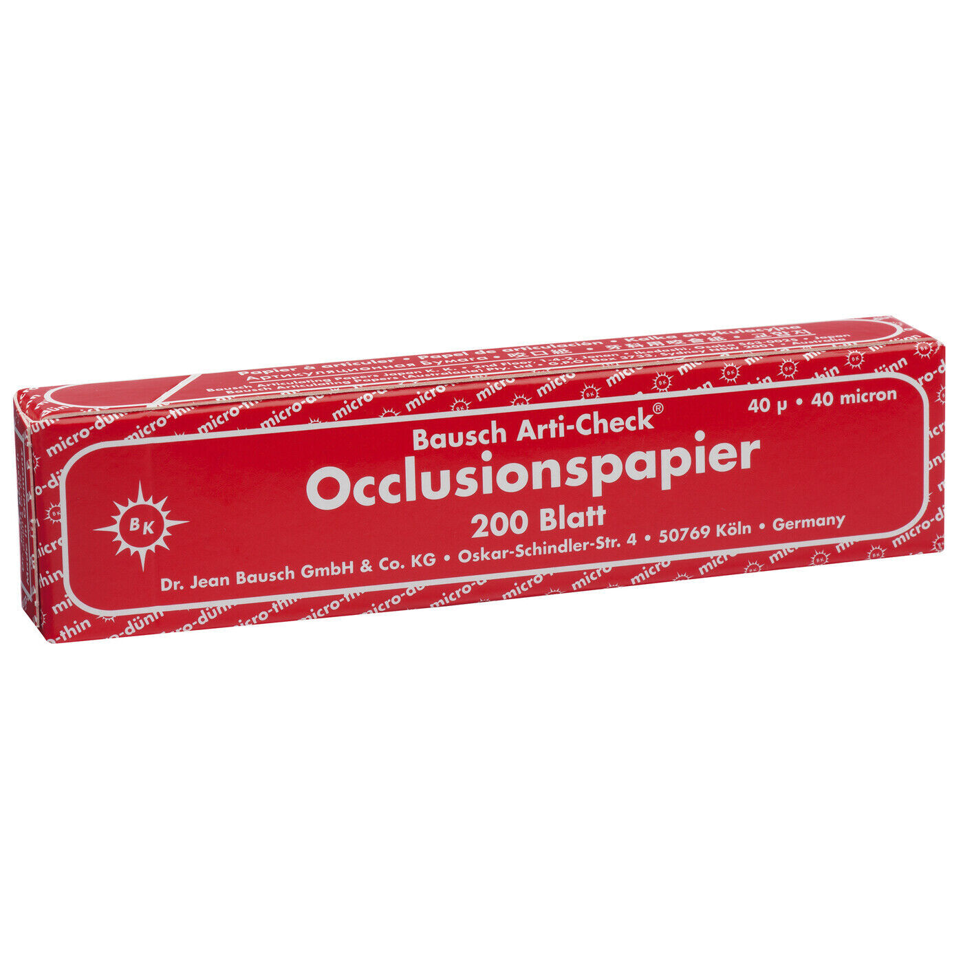 Bausch Arti-Check Occlusion 40µ Micro Thin Articulating Paper Strips ...