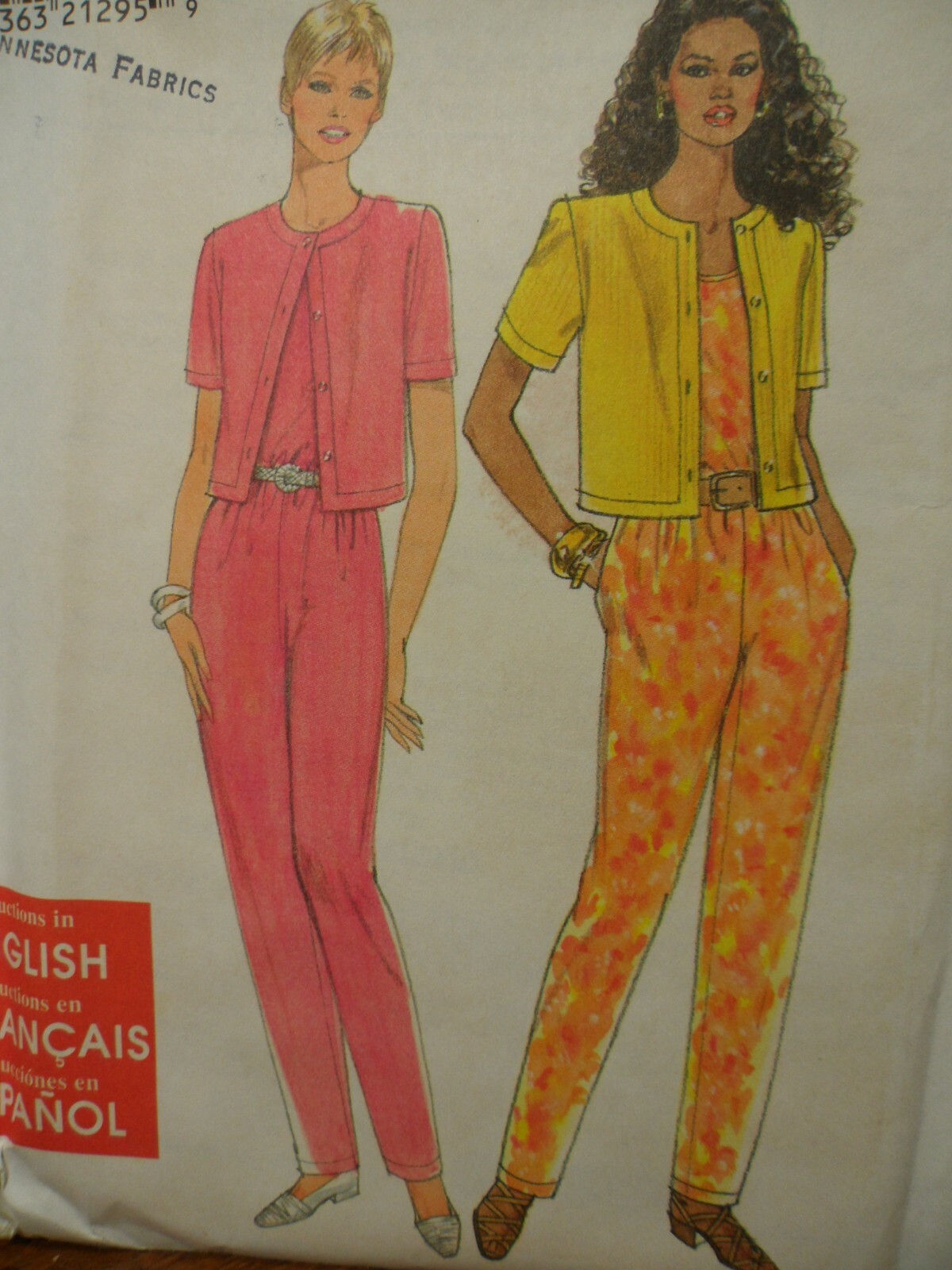 Simplicity Sewing Pattern 8050 Size 8-18 Misses Jumpsuit & Jacket NOS ...