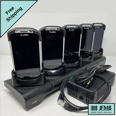 Lot of 5 Zebra TC70 Mobile Barcode Scanner With Cradle Android 5 ...