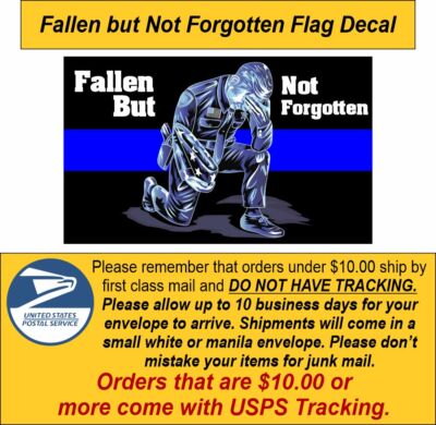 Thin Blue Line Decal - Kneeling Police officer Down Reflective ...
