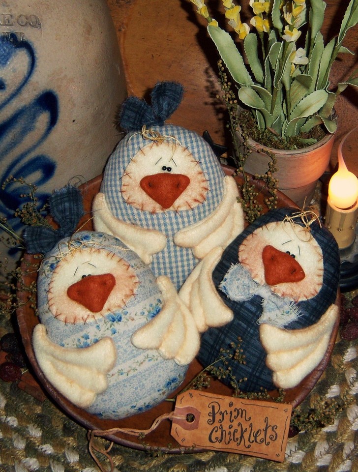 Primitive Patti's Ratties Easter Egg Spring Chick Ornies Paper Pattern ...