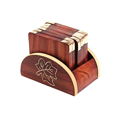 Wooden Drink Coasters ,Wood Table Coaster Set of 6 for Coffee Mugs ,Tea ...