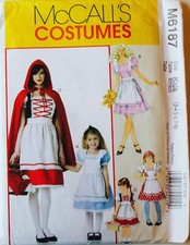 Simplicity 8234 Costume Pattern Dutch Girl Red Riding Hood Alice Size 5 ...