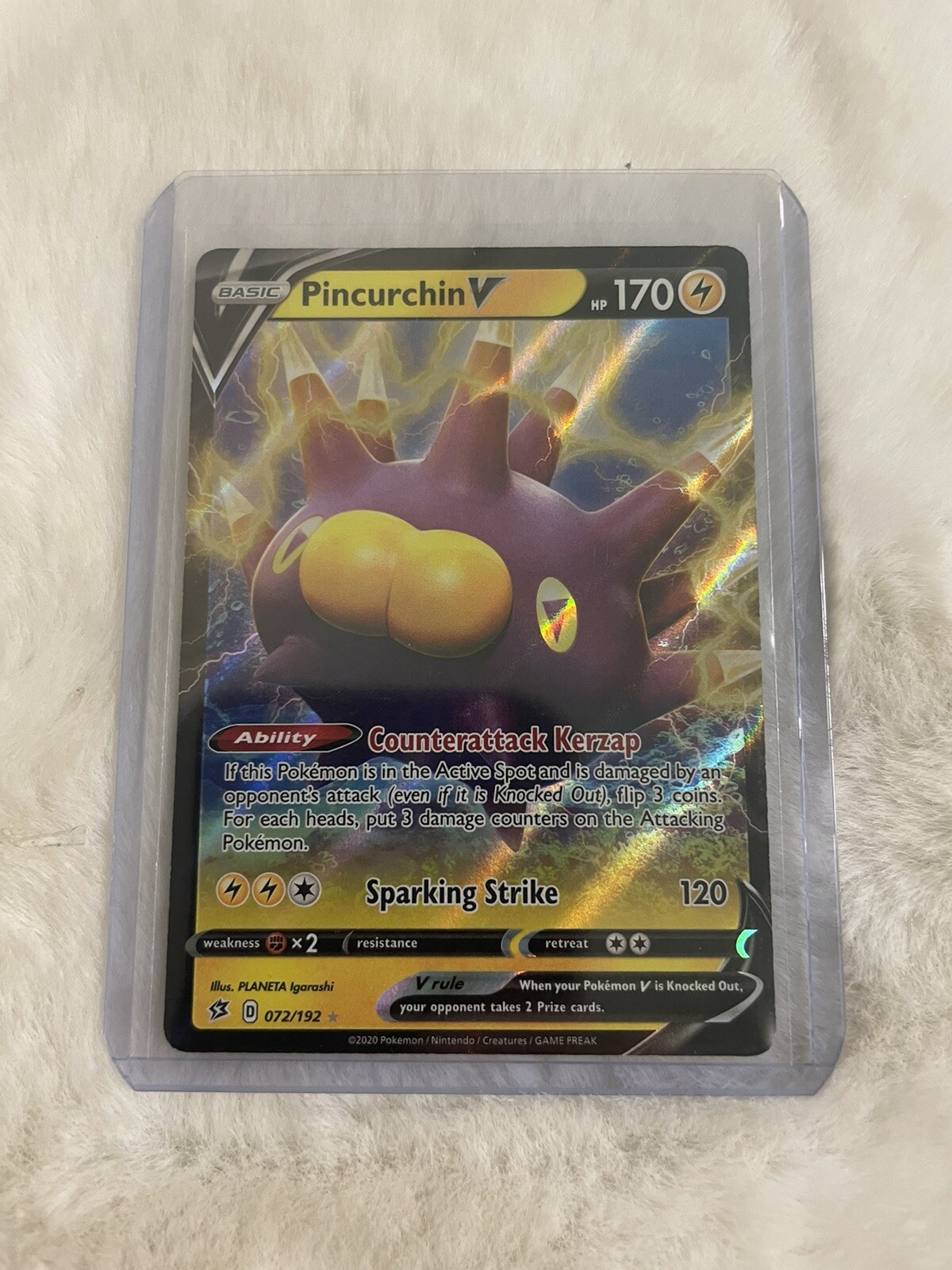 Pincurchin V - 072/192 - Ultra Rare - Rebel Clash - Pokémon Card - Near ...
