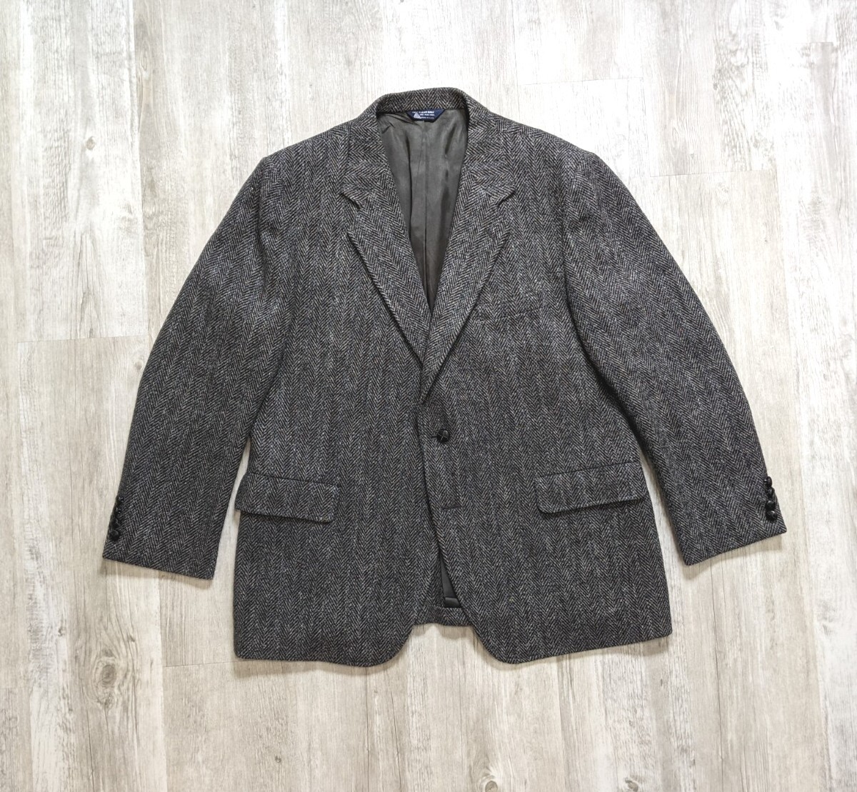 Vintage Harris Tweed Handwoven Wool Gray Herringbone … - Gem