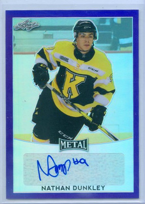 NATHAN DUNKLEY "PURPLE AUTOGRAPH CARD #8/15" LEAF METAL HOCKEY 2016-17 ...