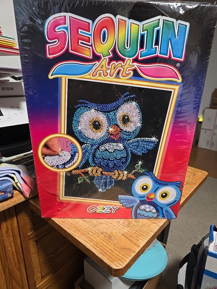 Sequin Art Owl Sparkling Arts and Crafts Picture Kit Creative OZZY | eBay