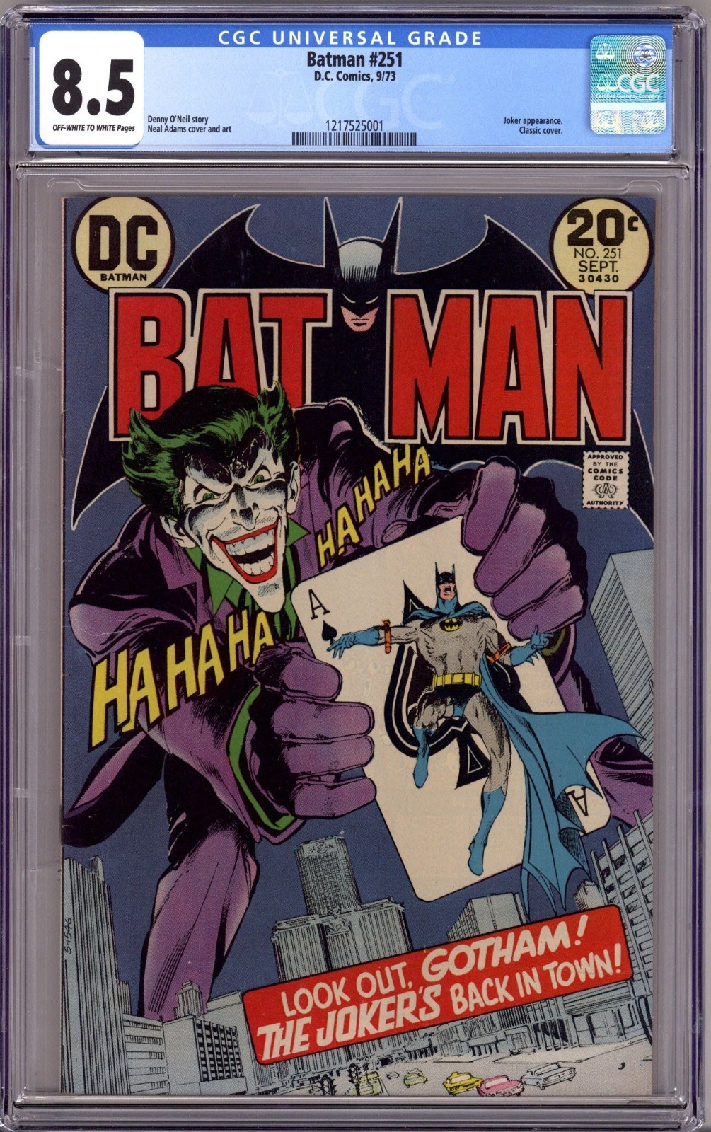 BATMAN #251 CGC 8.5 - DC 09/73 NEIL ADAMS “ICONIC JOKER COVER” ART! | eBay