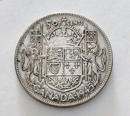 1945 Canada 50 Cent Silver Half Dollar Coin | eBay