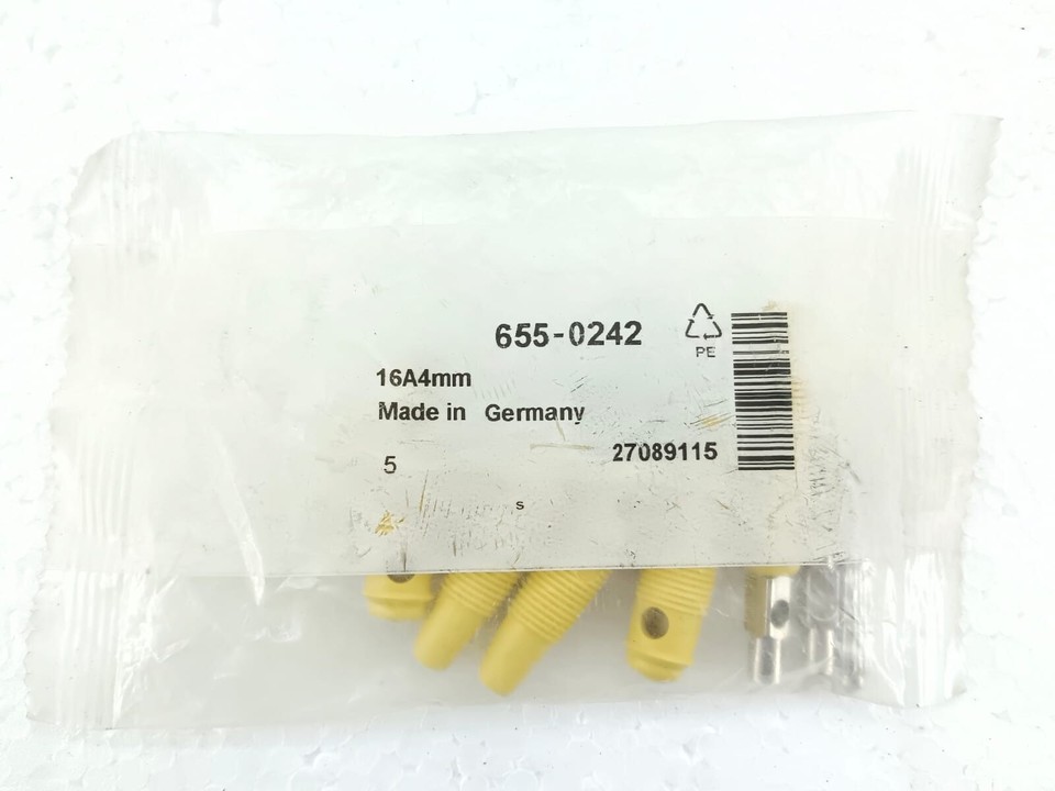 HIRSCHMANN 930726103 YELLOW MALE BANANA PLUG CONNECTOR 655-0242 - LOT ...