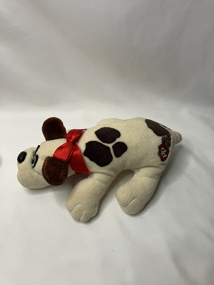 Vintage 1980’s 8" Pound Puppies Dog Plush Stuffed Animal, White & Brown ...