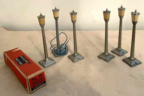 SIX VINTAGE LIONEL No. 35 BOULEVARD LAMP POSTS | eBay