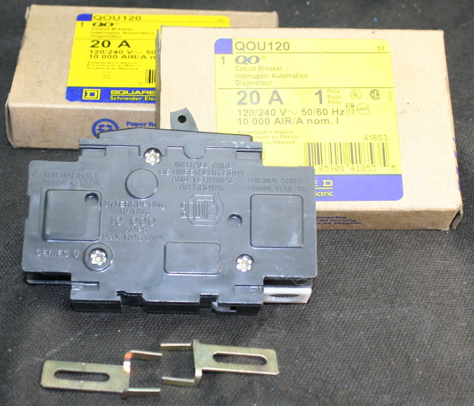 One Square D Schneider QOU120 Miniature Circuit Breaker 20A 1 Pole 120/ ...