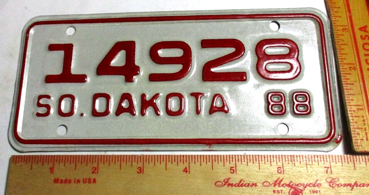1988 South Dakota motorcycle license plate collectible SD MC tag -new ...