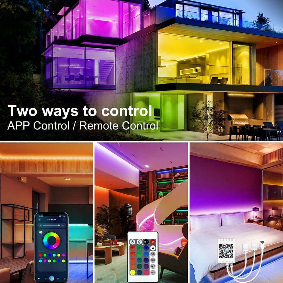 130Ft LED Strip Lights Color Changing Lights Strip for Bedroom, Desk ...