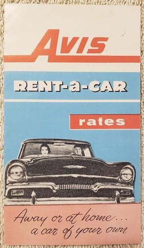 ORIGINAL VINTAGE 1955 AVIS RENT A CAR RATES BROCHURE | eBay