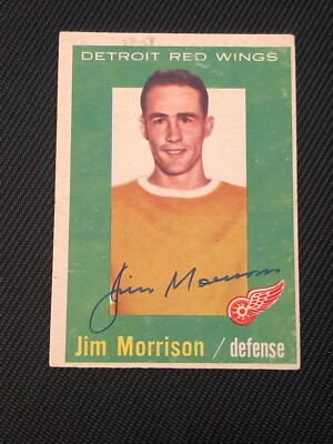 JIM MORRISON 1959-60 TOPPS SIGNED AUTOGRAPHED CARD #36 DETROIT RED ...