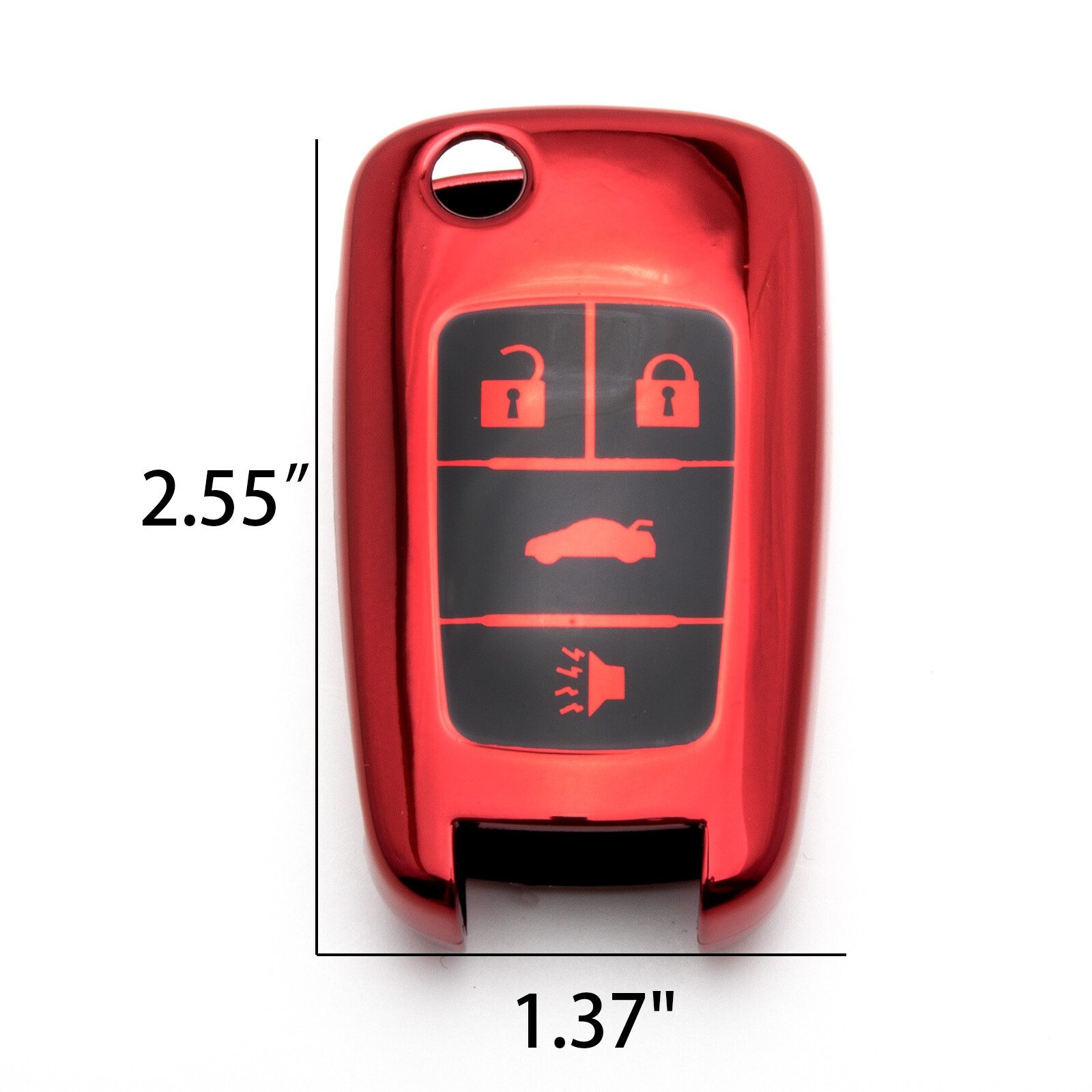 2X Red / Rose Gold TPU Full Cover Remote Control Flip Key Fob Case For ...