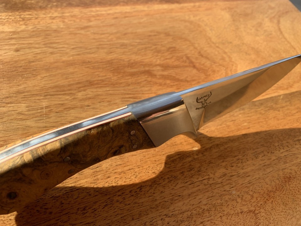 Hand Made Knives by Charlie (Haines) Custom Hunter. Buckeye Burl Handle ...