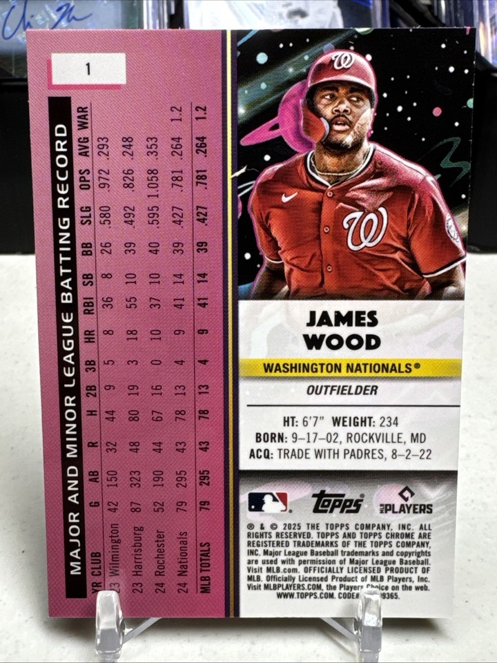 2025 Topps Cosmic Chrome - James Wood #1 Nucleus Refractor (RC) | eBay