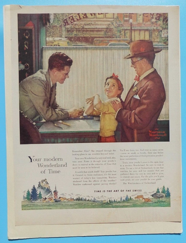 Vintage 1955 Norman Rockwell Swiss Watch Magazine Advertisement | eBay