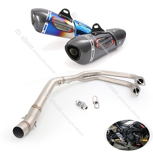 Complete System for Yamaha MT-03 YZF R3 2015-23 Exhaust Tips Front ...