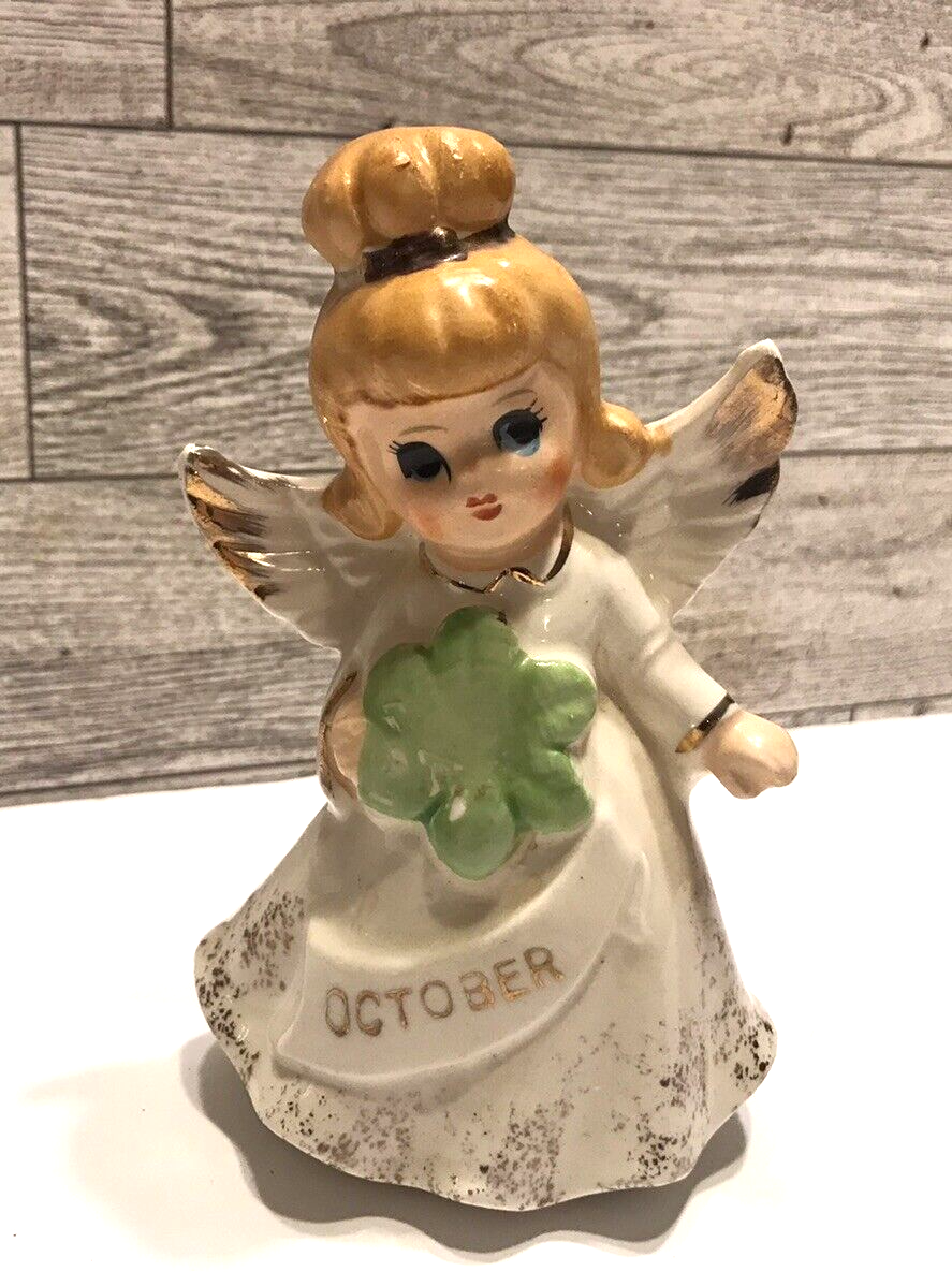 VINTAGE OCTOBER BIRTHDAY MONTH ANGEL FIGURINE-JAPAN | eBay